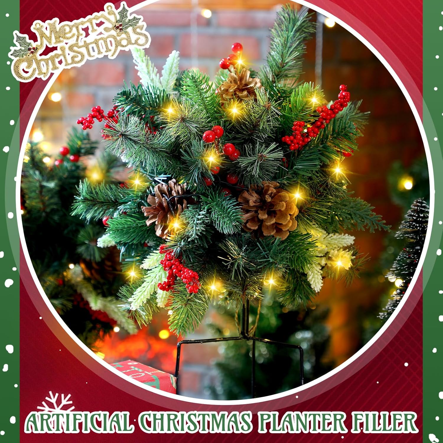 Ledsen™ ChristmasBushes: Utomhus LED Upplyst Jul Bushar Planterare ...